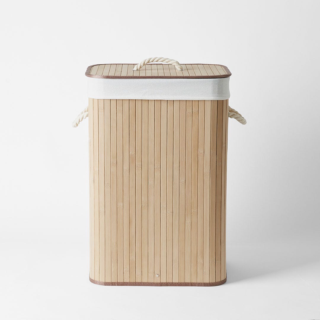 Natural Collapsible Bamboo Hamper with Rope Handles | Bed Bath N' Table