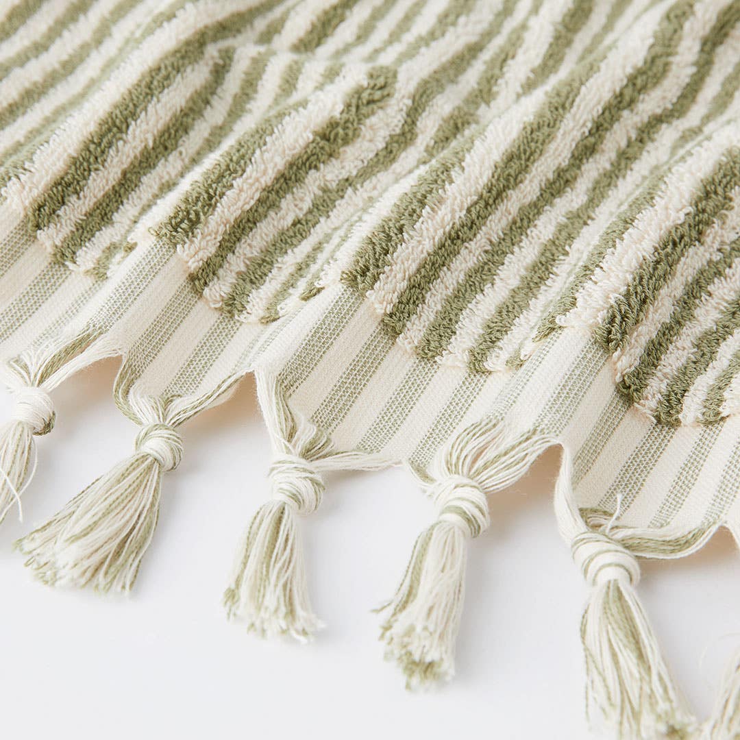 Shop Ama Stripe Towel - Olive Green Online | Bed Bath N' Table