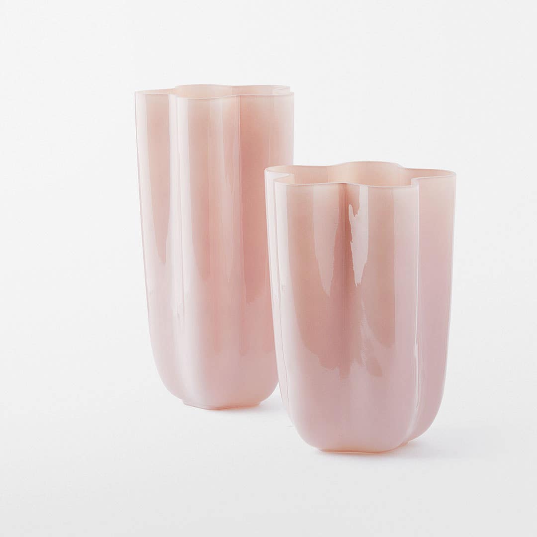 Shop Amara Glass Vase Large - Milky Pink Online |Bed Bath N' Table