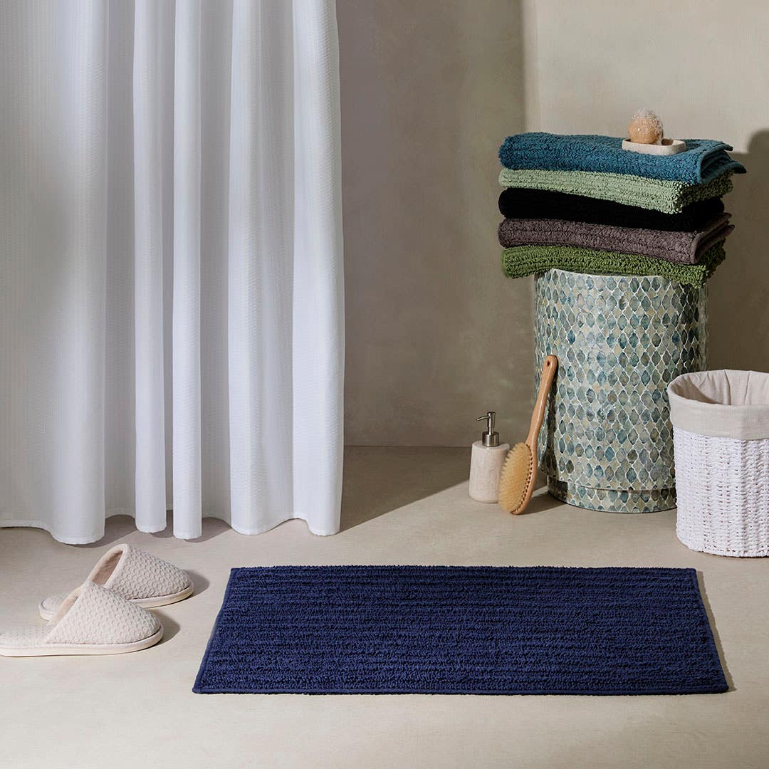 Shop Devon Bath Mat - Navy Online | Bed Bath N' Table
