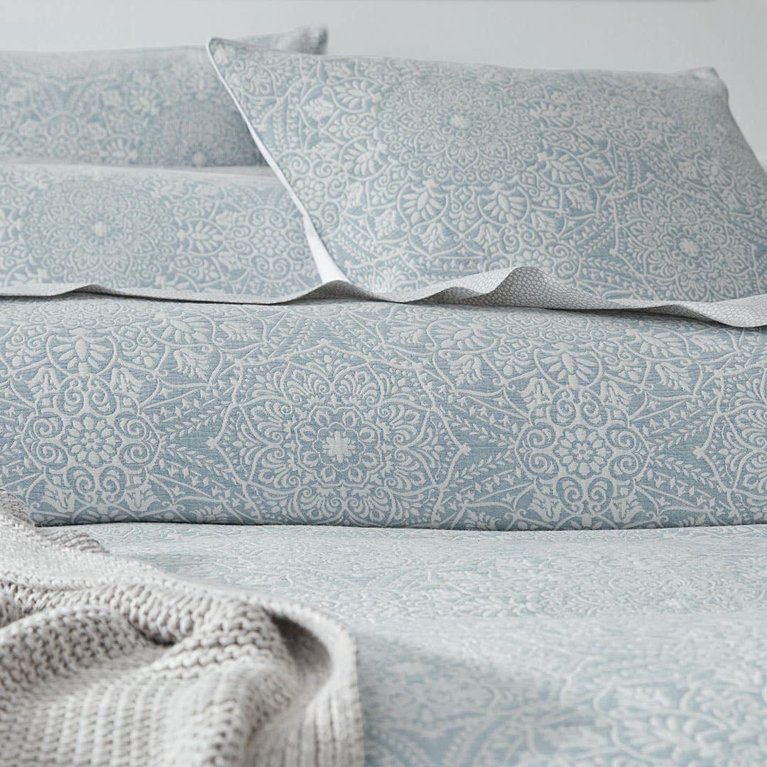 Shop Arlen Quilt Cover - Soft Blue Online | Bed Bath N' Table