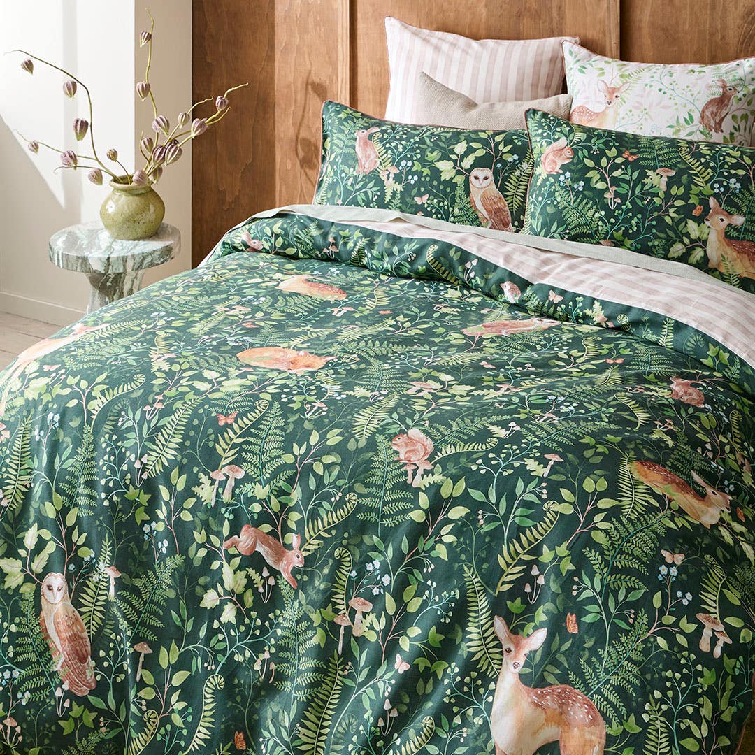 Shop Folklore Quilt Cover - Forest Green Online | Bed Bath N' Table